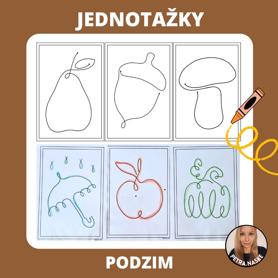 Podzim - jednotažky (grafomotorika) - Grafomotorika | UčiteléUčitelům.cz